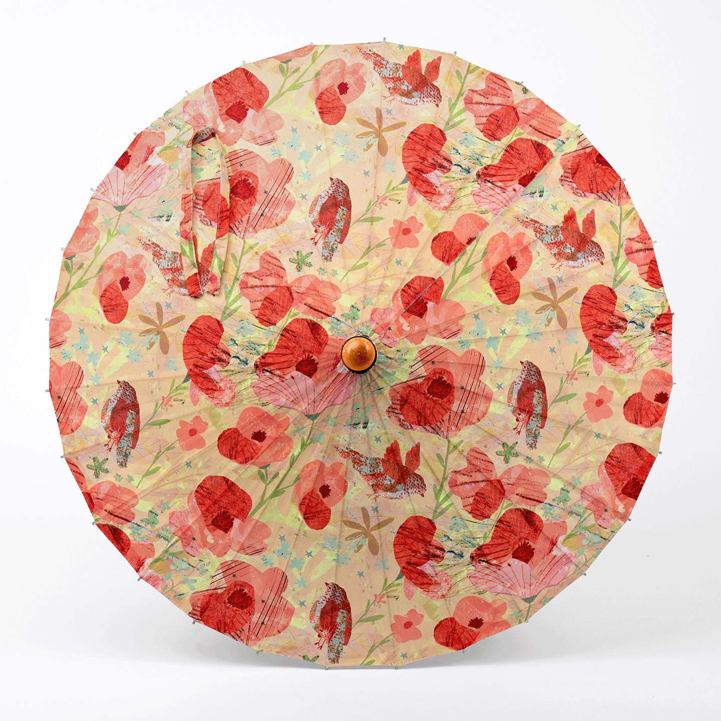 Lily-Lark | BIRDS AND BLOOMS UV sun parasol in Lark collection, UPF50+