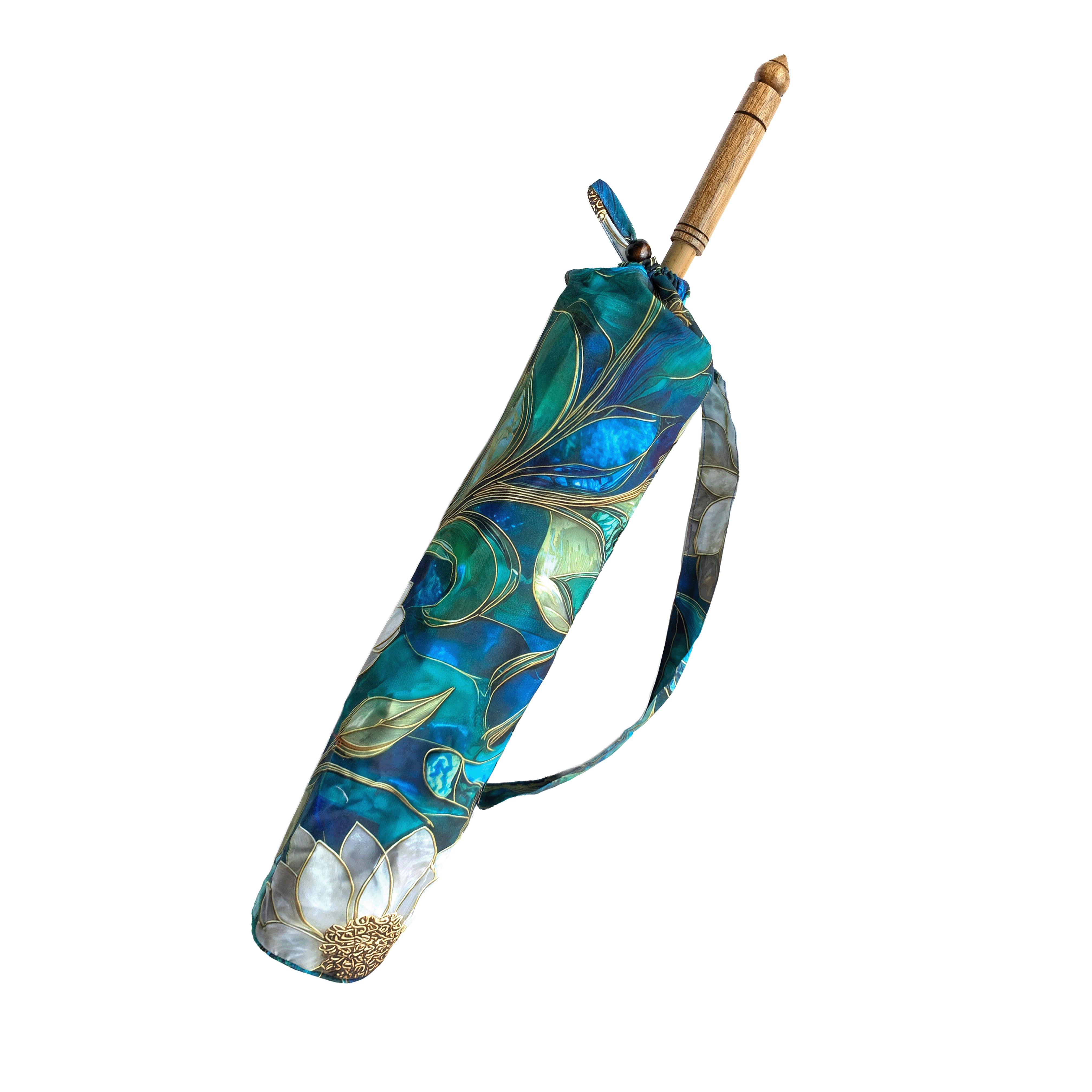 Teal Leaves UPF 50+ Sun Parasol | Lily-Lark